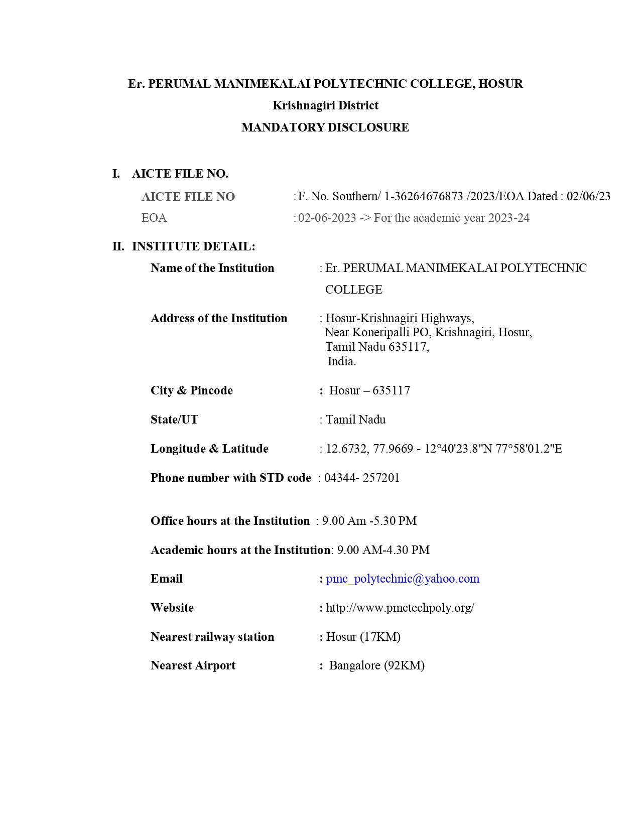 Mandatory Disclosure | Pmctech