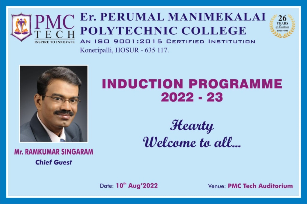 FIRST YEAR INDUCTION PROGRAM – 2022 | Pmctech